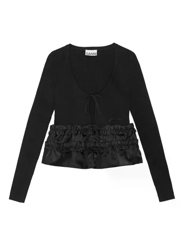 GANNI Ruffle-hem Blouse