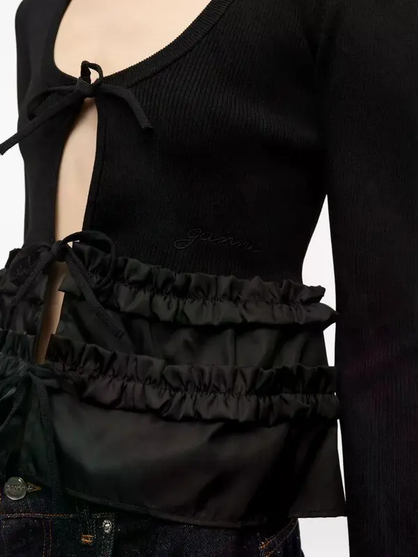 GANNI Ruffle-hem Blouse