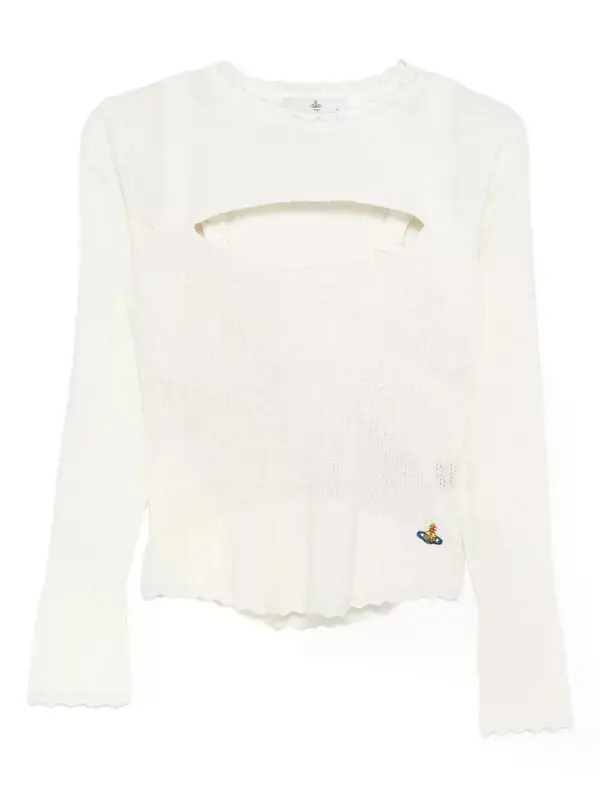 VIVIENNE WESTWOOD Cut-out Knitted Top - Neutrals