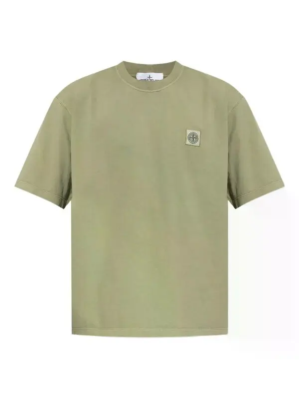 Stone Island Logo-patch Cotton T-shirt - Green