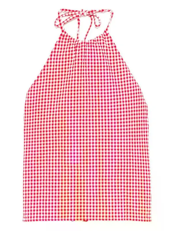Hunza G Gingham Halterneck Top
