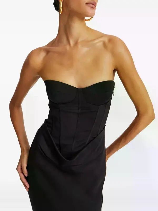ROTATE BY BIRGER CHRISTENSEN Corset Maxi Dress - Black