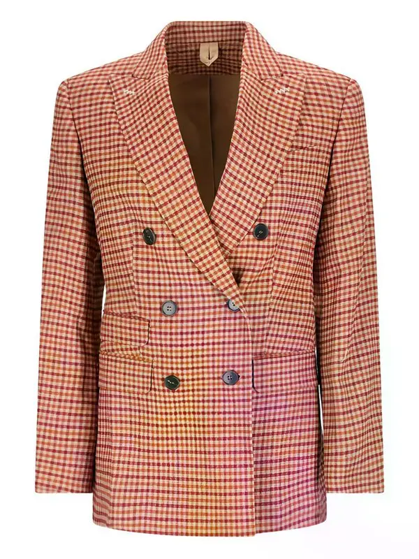 Max Mara Gingham Double-breasted Jacket