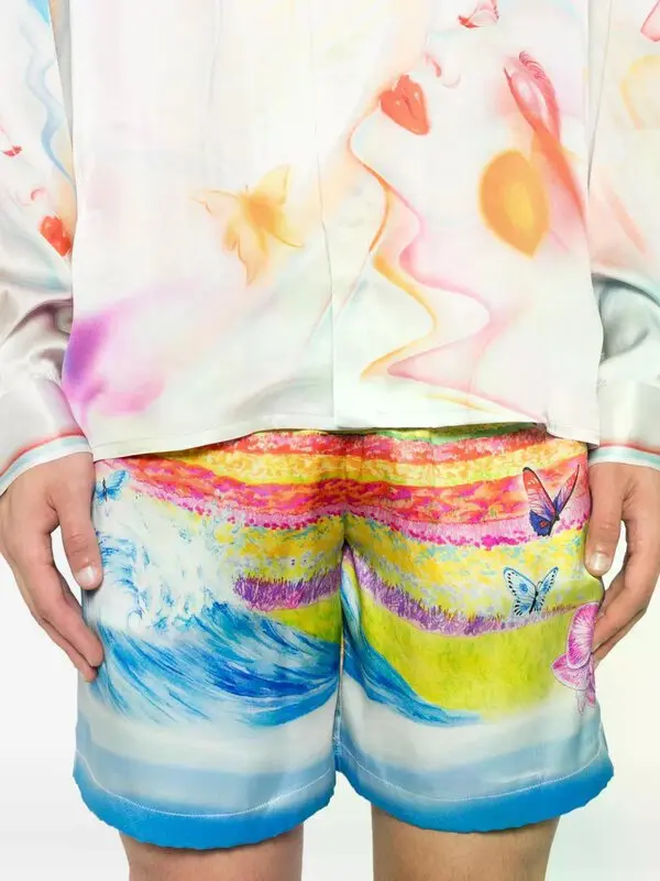 Casablanca Landscape-wave Print Shorts