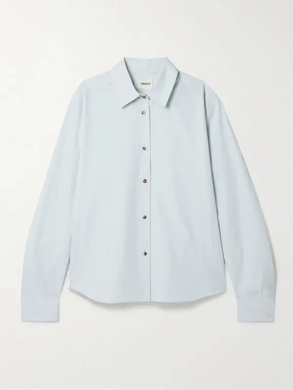 Khaite Argo Cotton-poplin Shirt - Blue