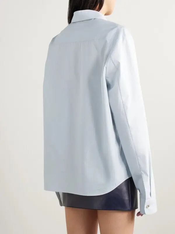 Khaite Argo Cotton-poplin Shirt - Blue
