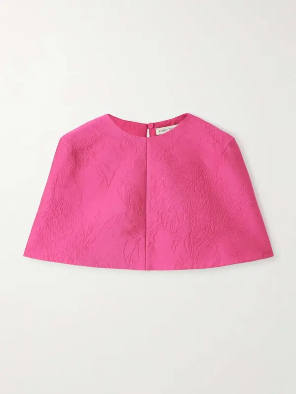 EMILIA WICKSTEAD Virginie Cloqué Cape - Bright Pink