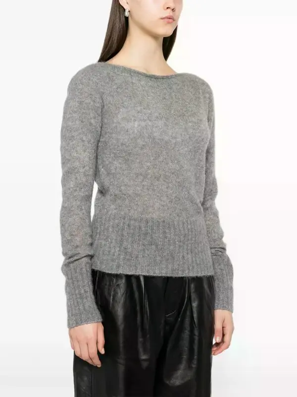 TOM FORD Boat-neck Cashmere-silk Blend Sweater - Grey