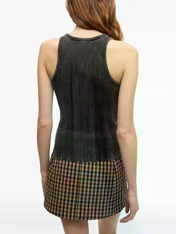GANNI Ribbed Tank Top - Black