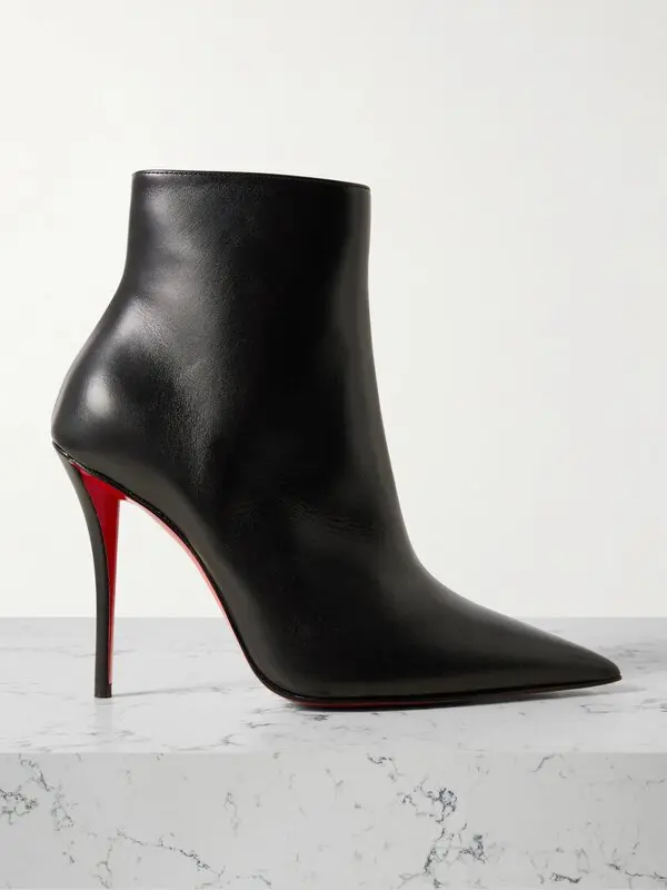CHRISTIAN LOUBOUTIN Miss Z 100 Leather Ankle Boots - Black