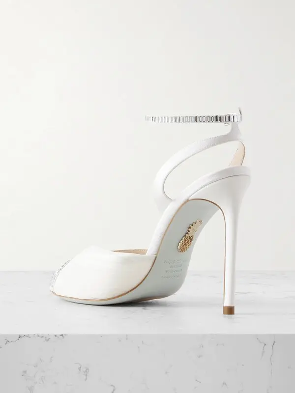 AQUAZZURA Be Mine 105 Embellished Sandals - White