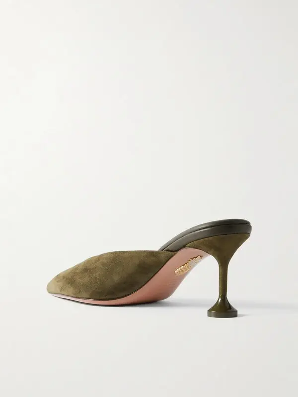 AQUAZZURA Bisous 65 Suede Mules