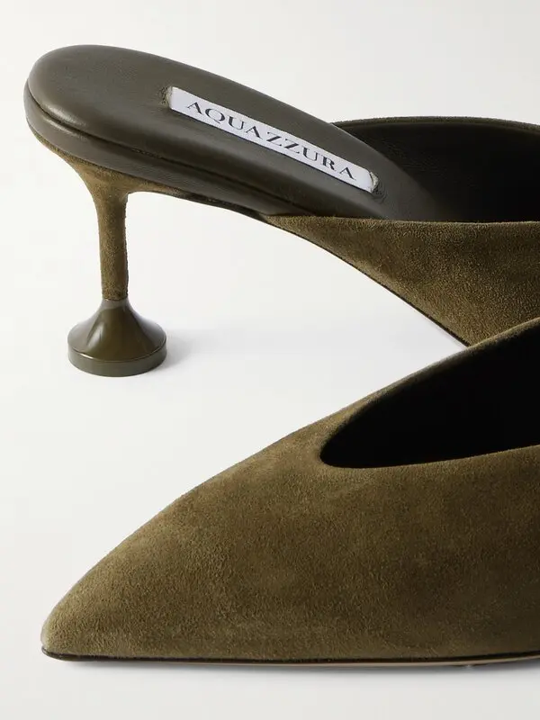 AQUAZZURA Bisous 65 Suede Mules