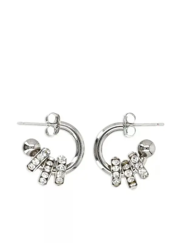 JUSTINE CLENQUET Crystal-embellished Hoop Earrings - Silver