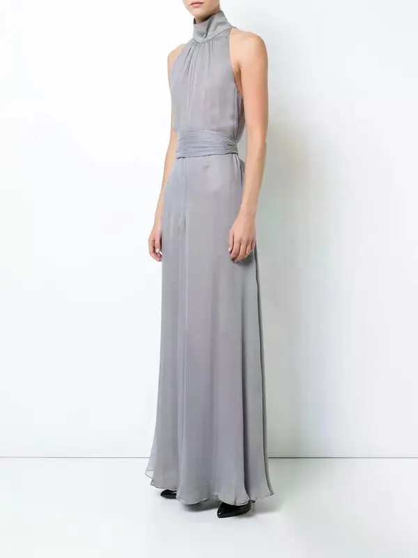 Voz Tie Waist Draped Jumpsuit - Grey