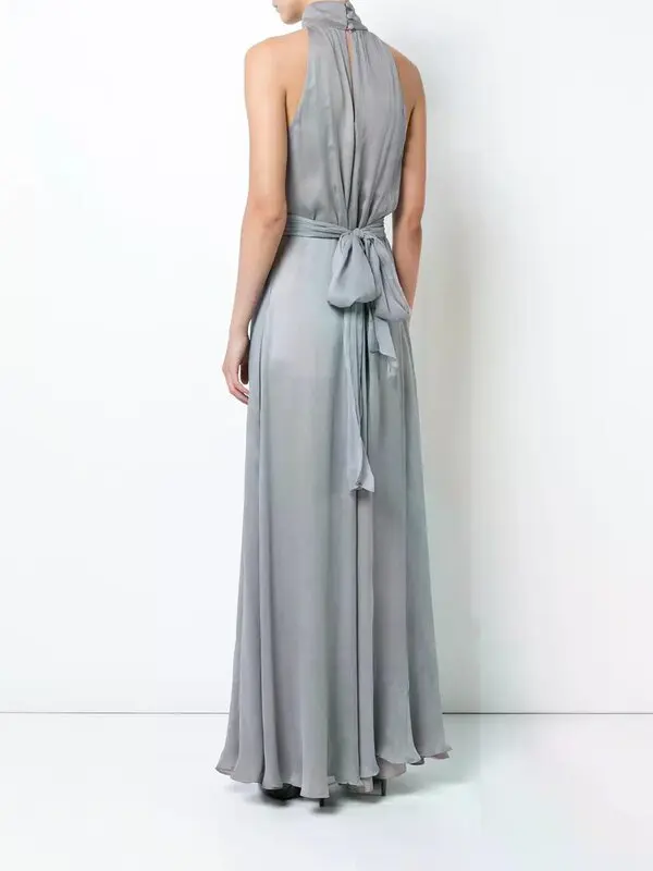 Voz Tie Waist Draped Jumpsuit - Grey