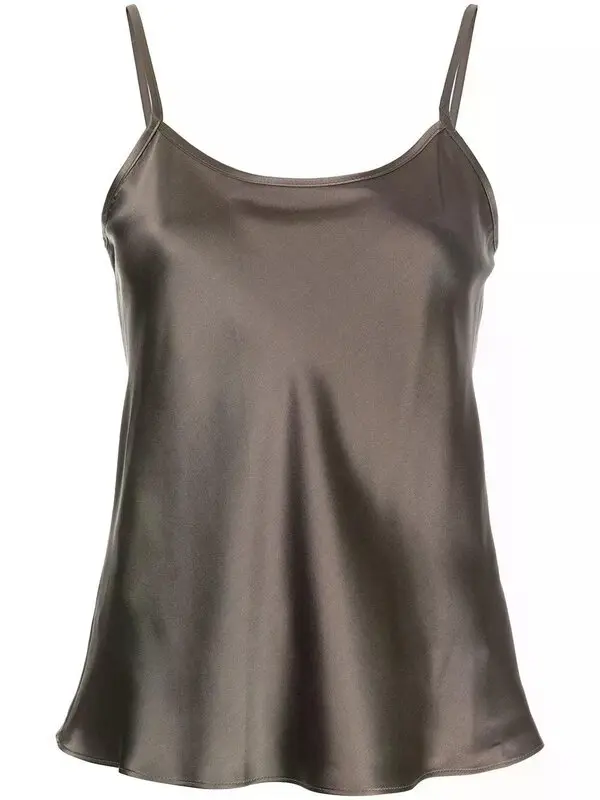 Voz Flared Silk Vest Top