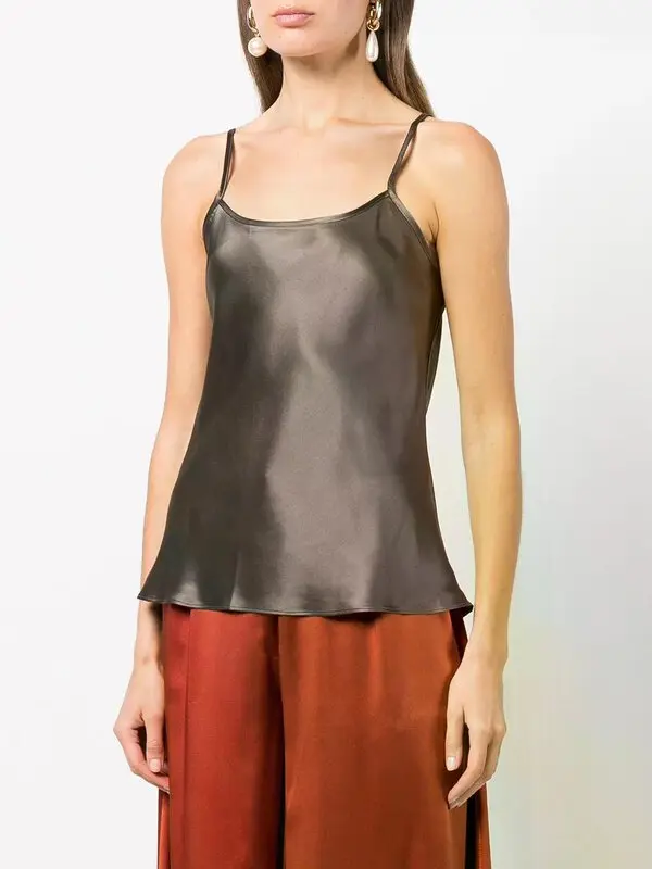 Voz Flared Silk Vest Top