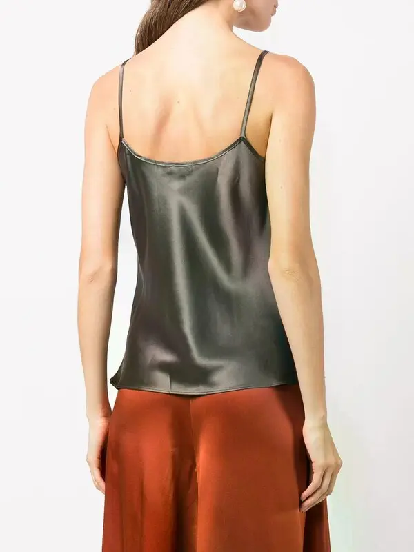 Voz Flared Silk Vest Top