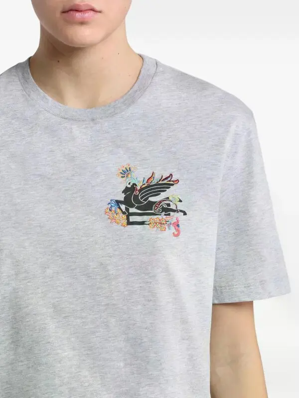 Etro Pegaso-motif T-shirt - Grey