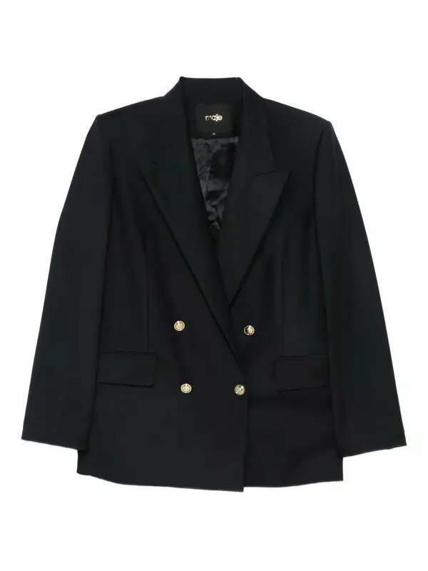 Maje Double-breasted Blazer With Gold Buttons
