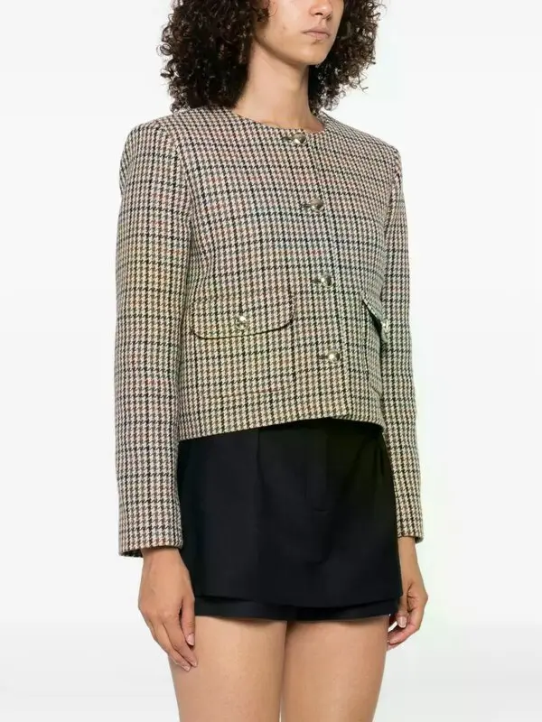 Maje Houndstooth Jacket - Neutrals