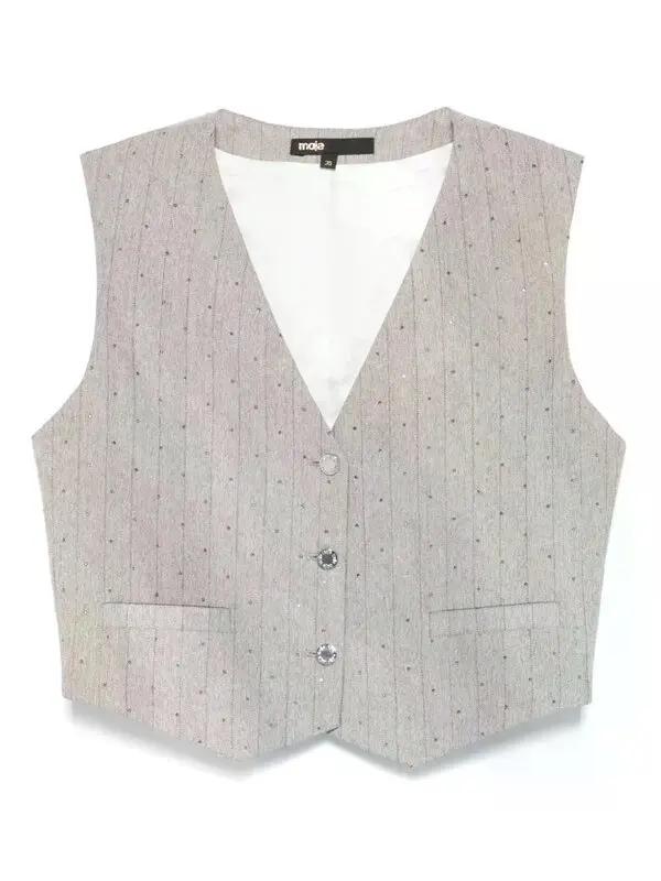 Maje Pinstriped Vest - Grey