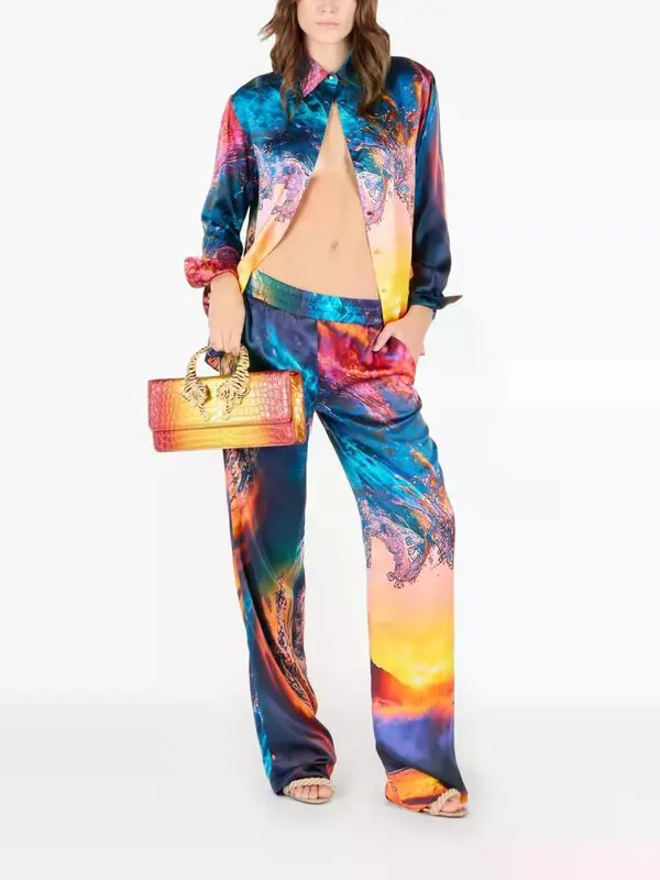 Roberto Cavalli Wave Print Trousers