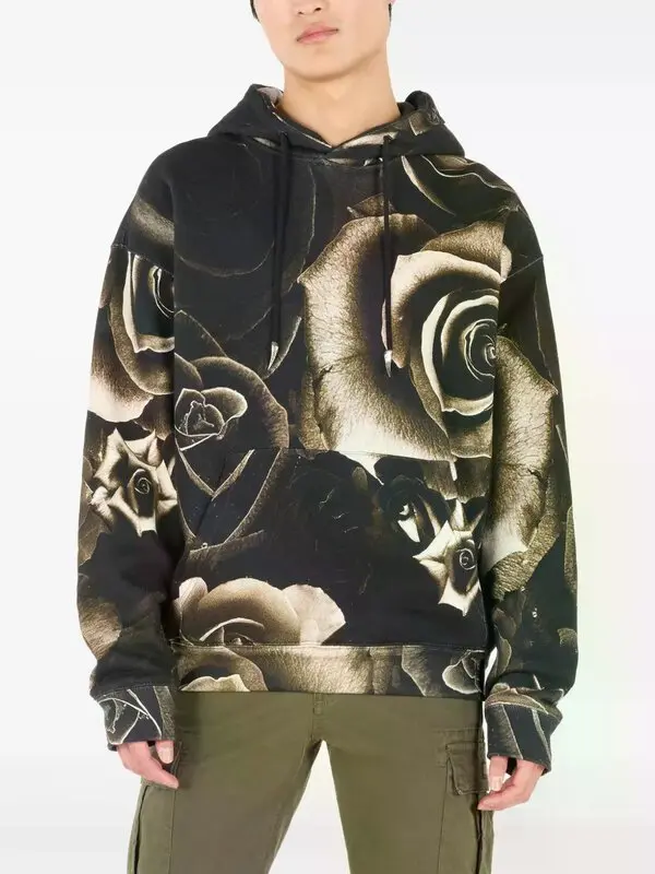 Roberto Cavalli Rose-print Hoodie