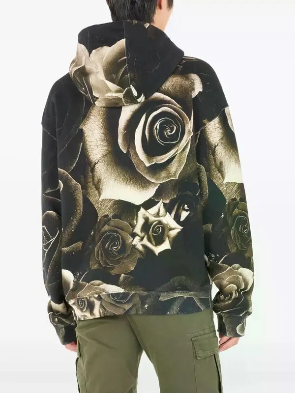 Roberto Cavalli Rose-print Hoodie