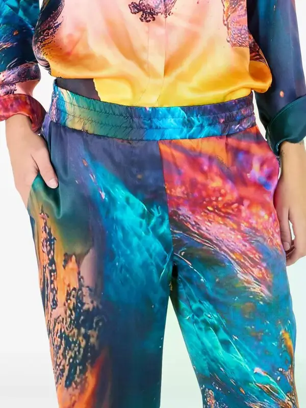 Roberto Cavalli Wave-print Wide Leg Trousers