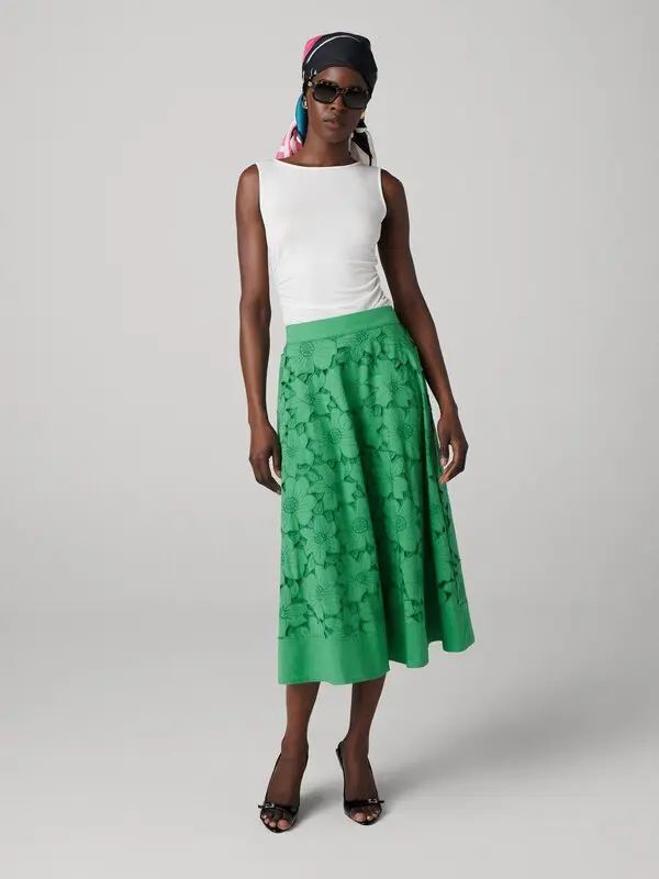 Diane Von Furstenberg Marley Floral Eyelet Skirt