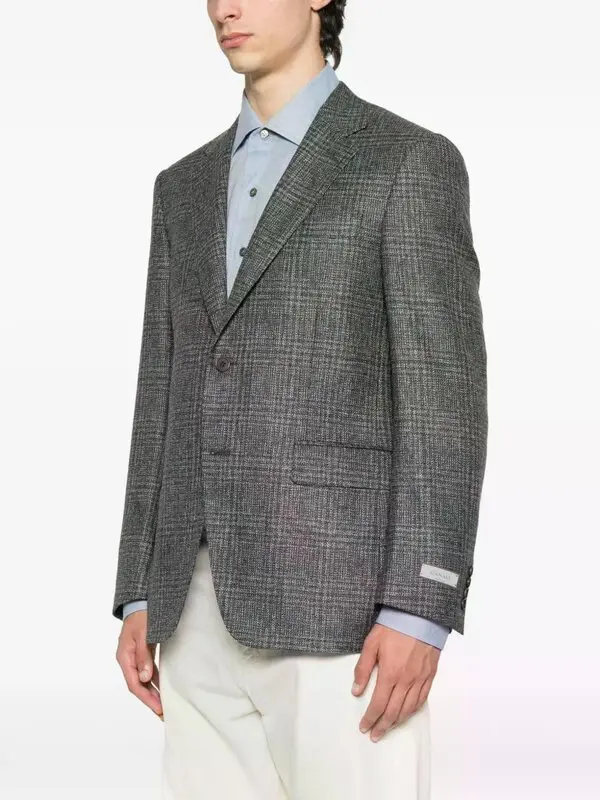 Canali Checked Two-button Blazer - Grey