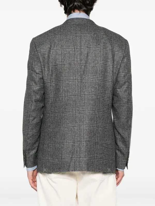 Canali Checked Two-button Blazer - Grey