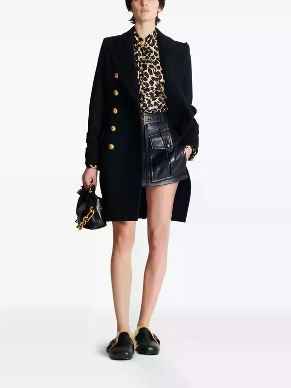 Balmain Ruffled Leopard-print Shirt