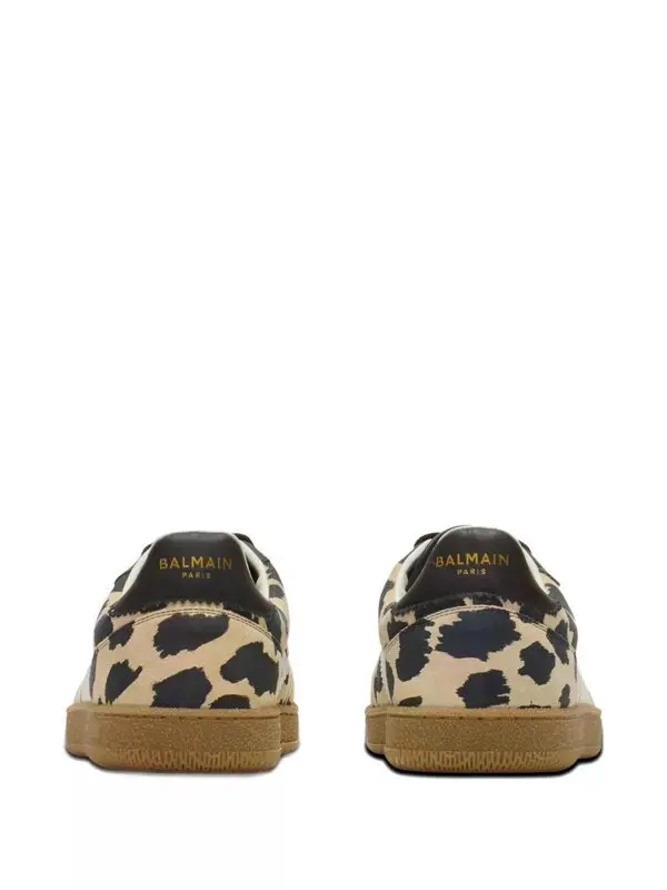 Balmain Swan Leopard-print Sneakers - Neutrals