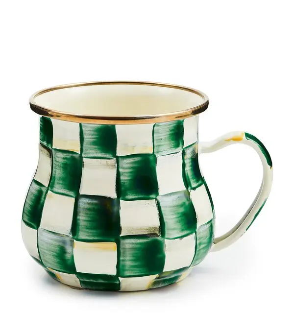 MACKENZIE-CHILDS Emerald Check Mug - Green