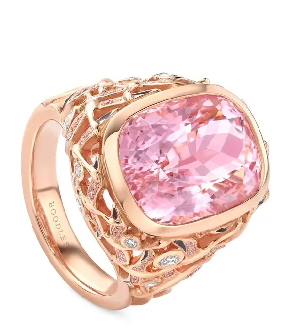 BOODLES Diamond And Morganite Flamingo Ring - Rose Gold
