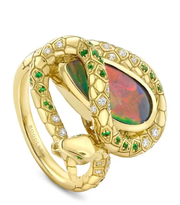 BOODLES Yellow Diamond, Opal And Tsavorite Ring - Gold