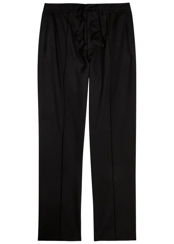 Valentino Garavani Wool Straight-leg Trousers - Black