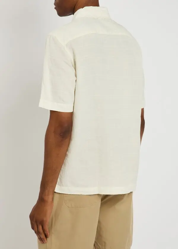Fred Perry Checked-jacquard Linen-blend Shirt