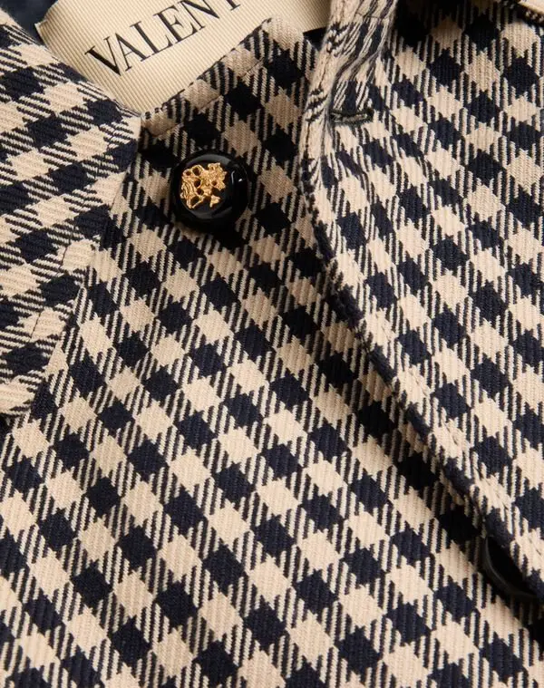Valentino Garavani Single-breasted Checked Cotton And Wool Coat