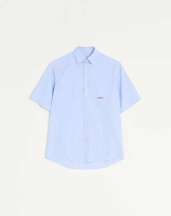 Valentino Garavani Embroidered Cotton Shirt - Sky Blue