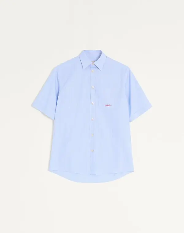 Valentino Garavani Embroidered Cotton Shirt - Sky Blue