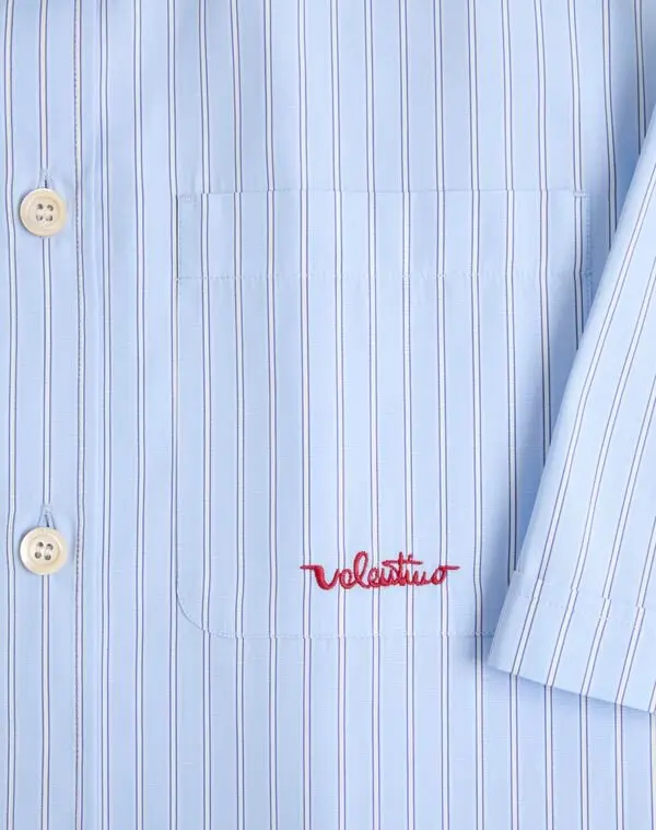Valentino Garavani Embroidered Cotton Shirt - Sky Blue