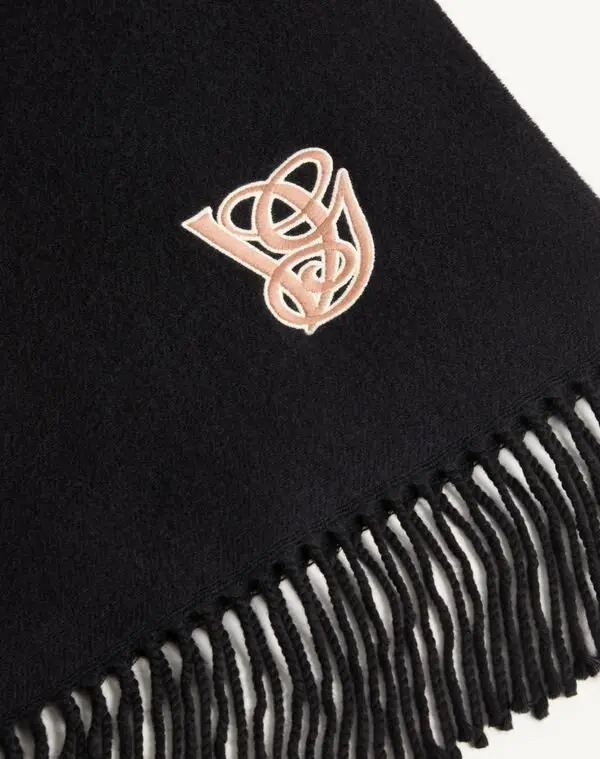Valentino Garavani Embroidered Wool And Cashmere Scarf