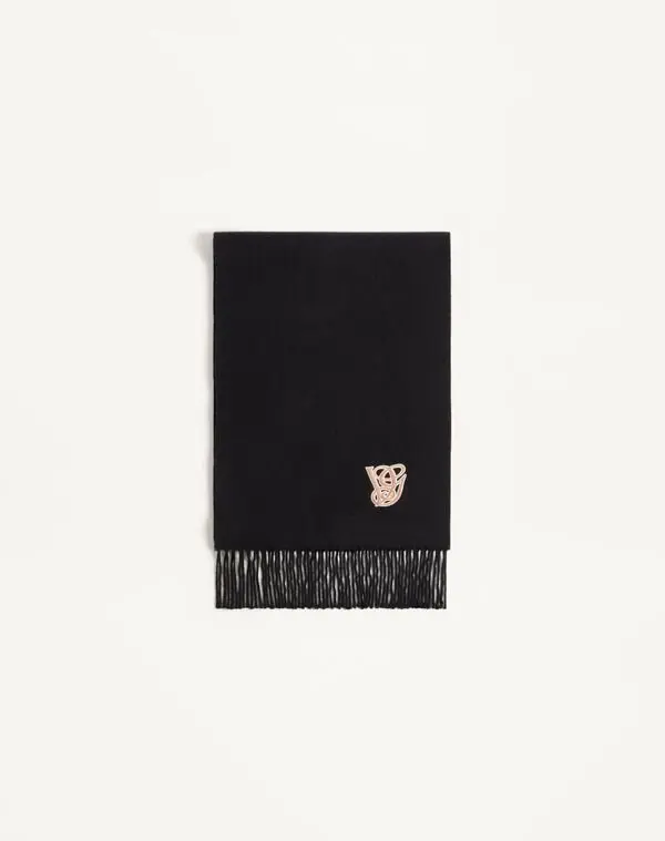 Valentino Garavani Embroidered Wool And Cashmere Scarf