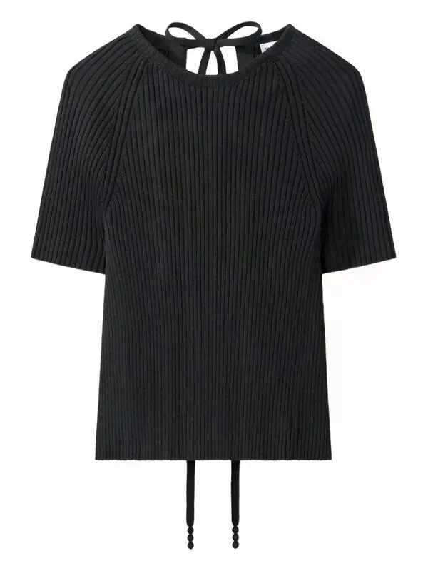 Tory Burch Ribbed Tie-back Pullover
