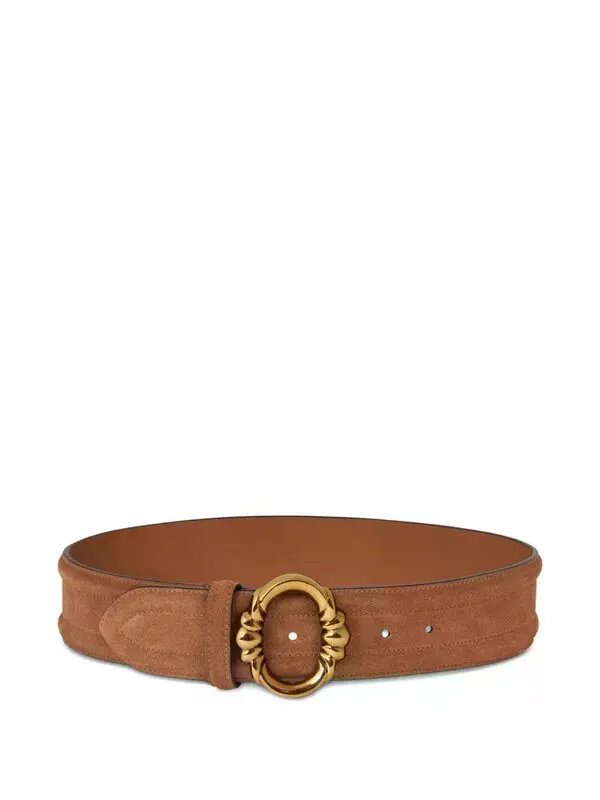 Etro Oval-buckle Suede Belt - M1384 Light Brown