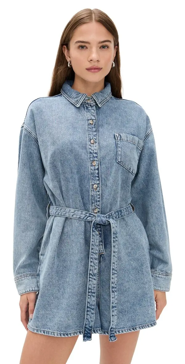 Good American Weightless Denim Romper - Indigo793
